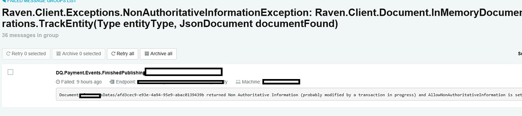 Root cause of raven.client.exceptions.nonauthoritiveinformation exception - Discussion ...