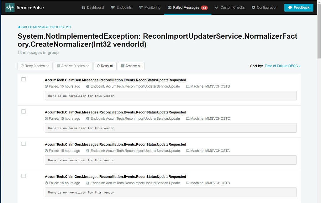 ServicePulse KeyNotFound Exception - Discussion | Particular Software